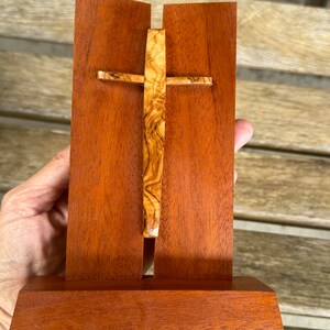 Acacia and Teak Wood Cross Christian Office Rustic Farmhouse Crucifix ...