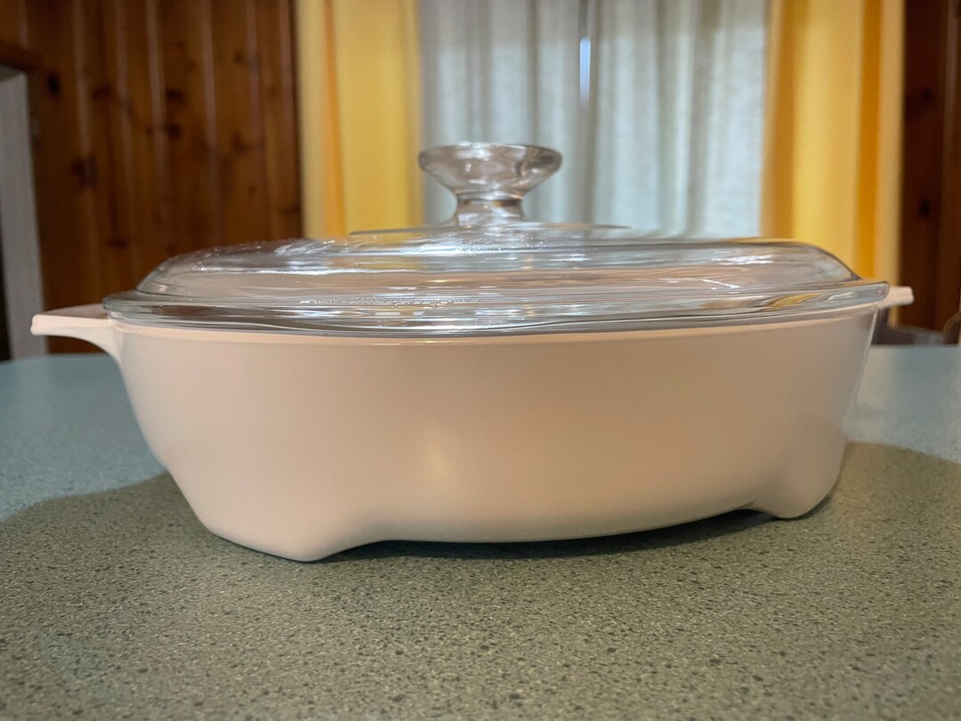 Vintage Corning Ware White Microwave Browning Dish MW 17-B With Lid ...