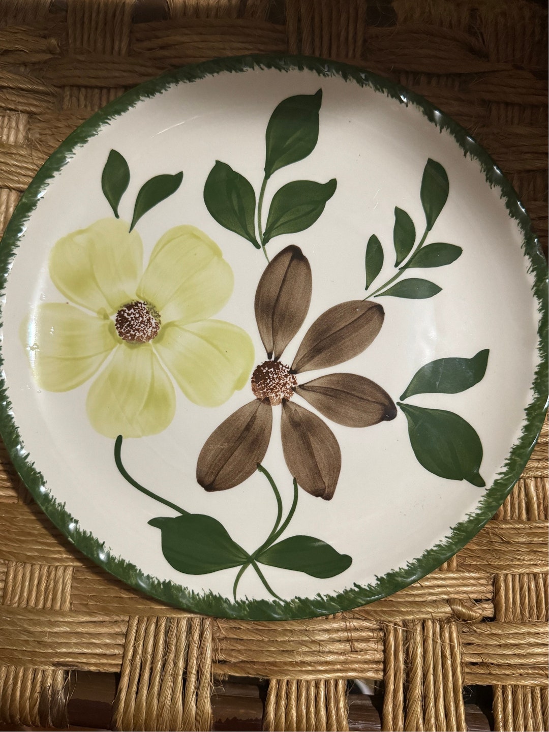 Blue Ridge Southern Pottery Green Briar Underglaze Hand Painted ...