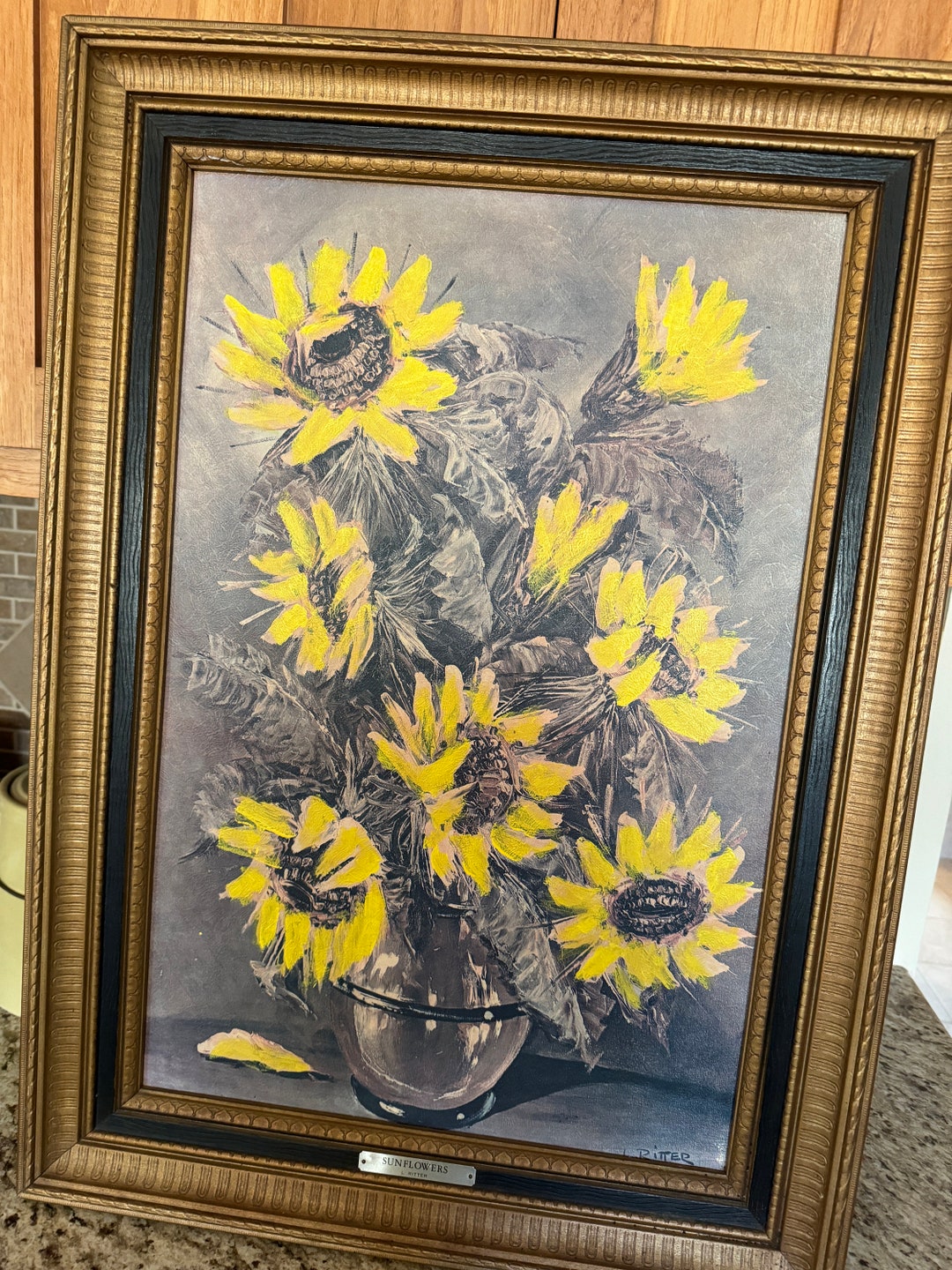 Sunflowers by L. Ritter Print Home Interiors Still Life Vintage Art ...