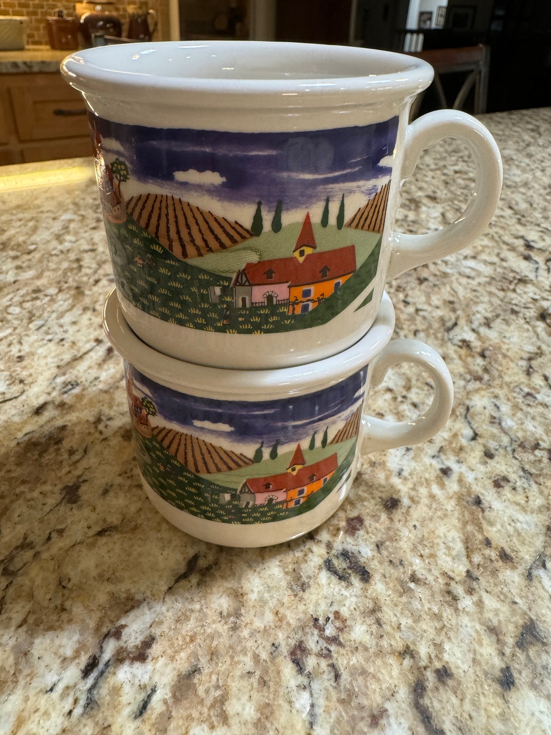 Hand Painted Cipa Porcellane Italy Mugs Small Studio Pottery Coffee Cup ...