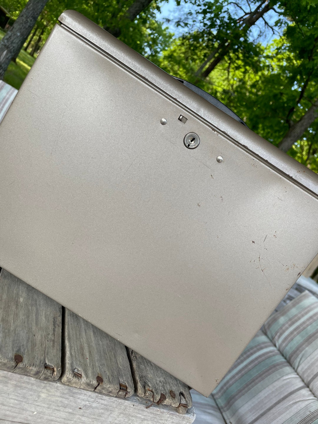 Vintage Metal File Box Portable File Box Metal Storage Box Retro Office ...