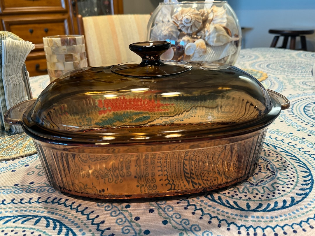 Visions Roasting Pan 4 L Brown Glass Corning Visions Dutch Oven Glass ...