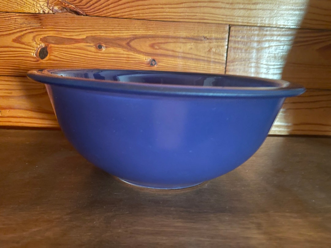 Pyrex Batter Bowl Vintage Cobalt Blue Clear Glass Mixing Bowl Corning ...