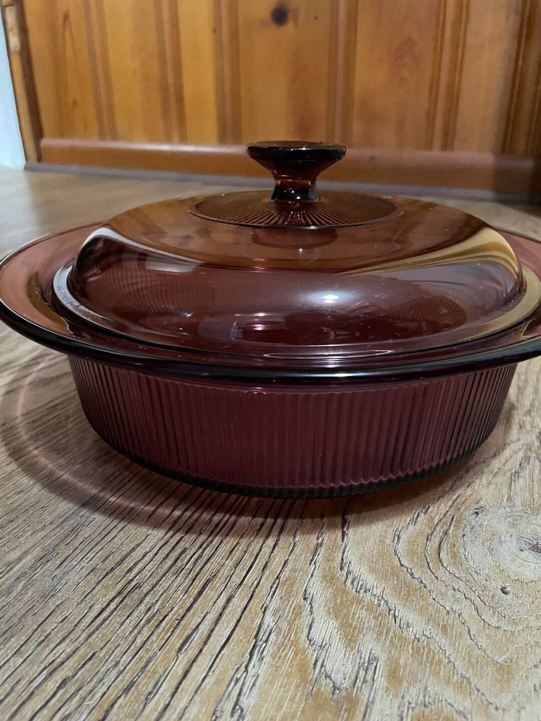 Visions USA Cranberry Cookware Cranberry Glass Casserole Dish Tapa V-32 ...