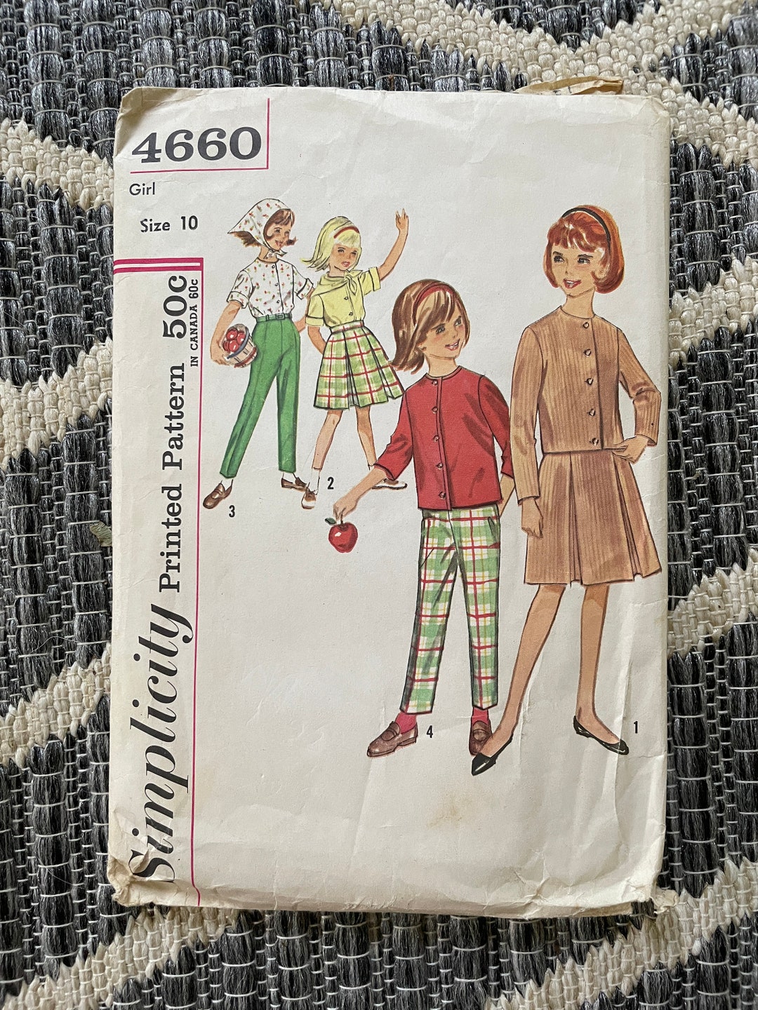 Vintage Child's Pant Suit and Dress Pattern Simplicity 4660 1970’s Size ...