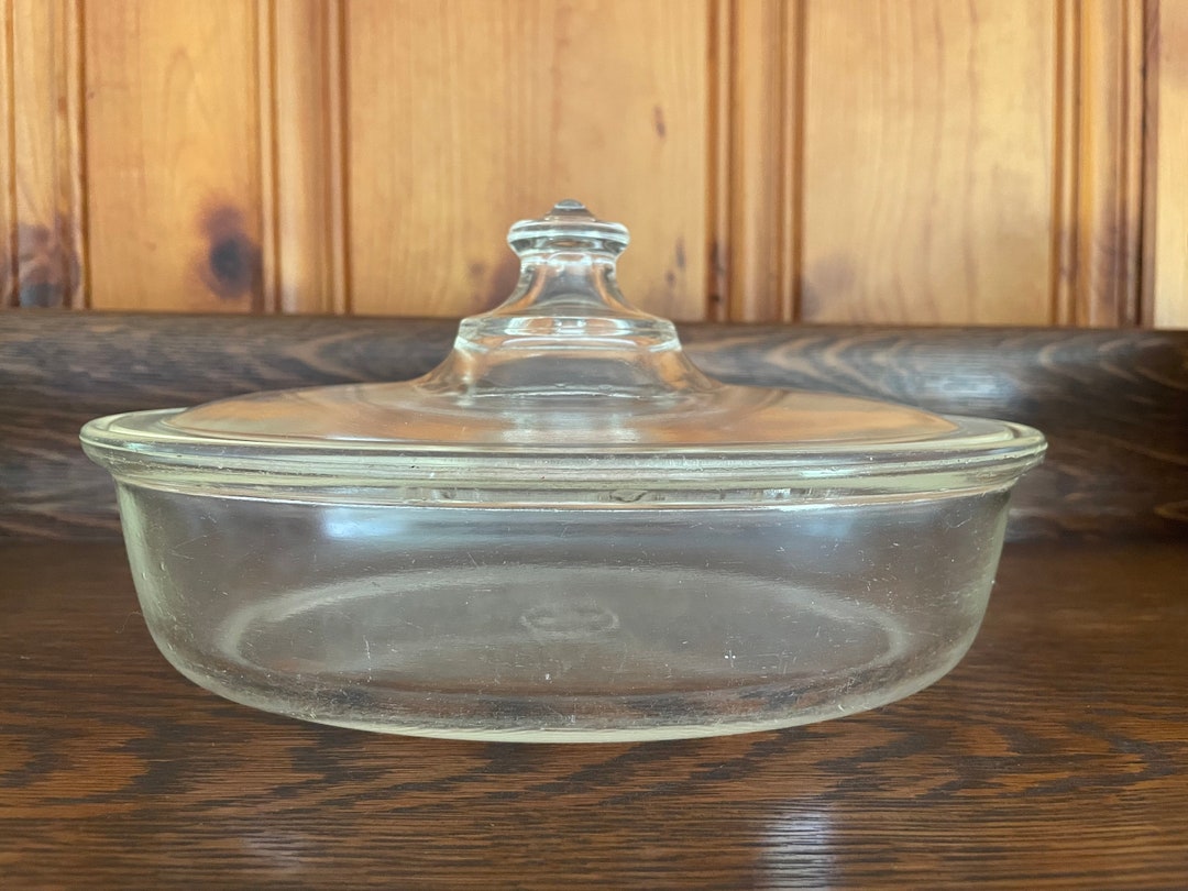 Antique 1915-1919 PYREX Oval Casserole Bakeware With Lid Yellow Hue ...