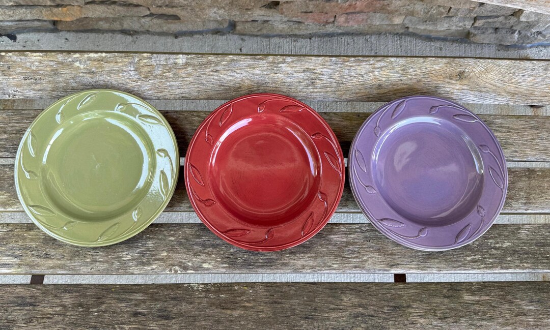 Sorrento Debby Segura Salad Plates Choice of Color Plum Red Green ...