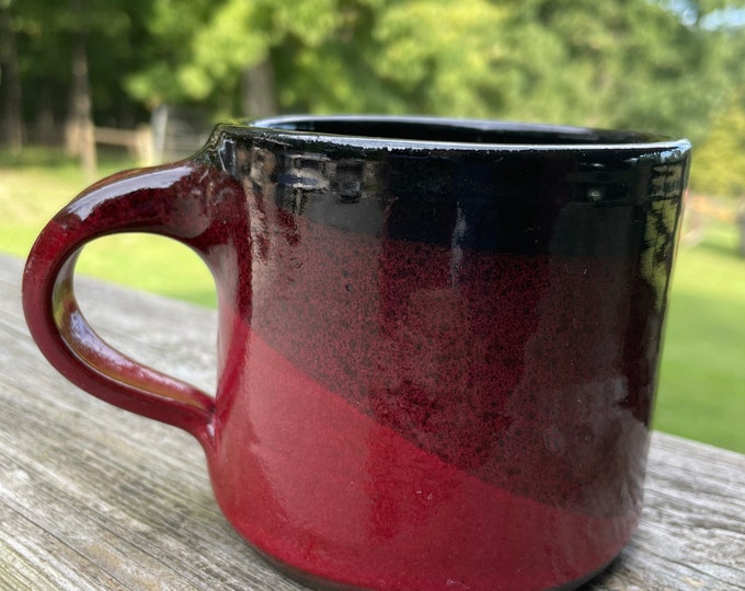 Sommerville Pottery Red Glazed Coffee Mug Stoneware Red Black Pattern ...