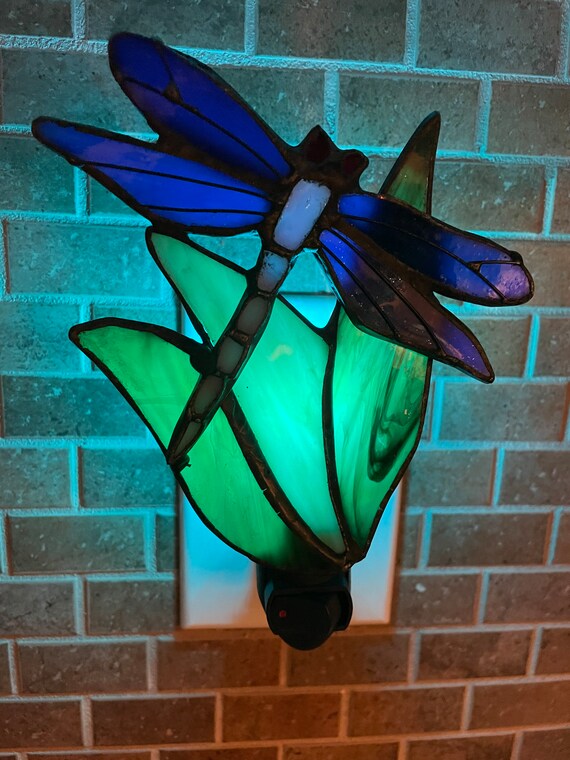Tiffany Style Night Light Lamp JJ Peng Stained Glass - Etsy