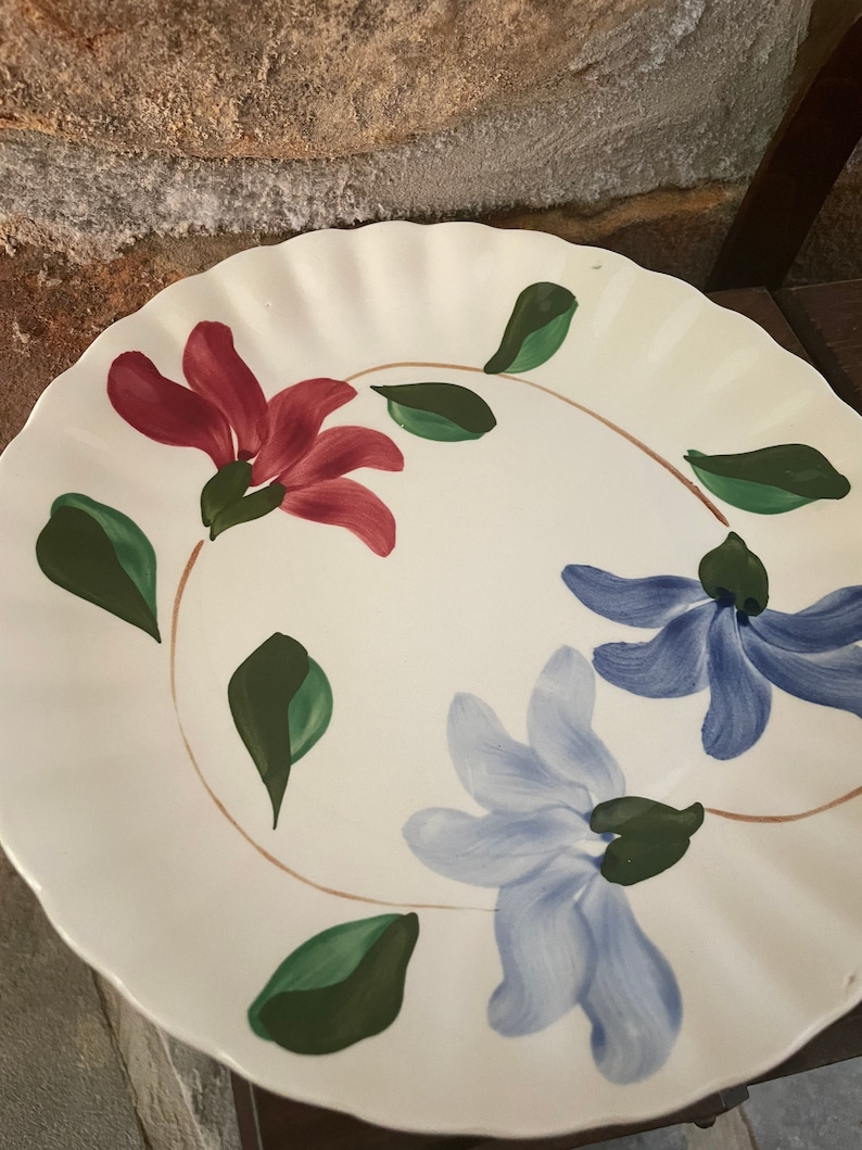 Blue Ridge Southern Pottery Plate: Joyce Pattern Hand-painted Floral ...