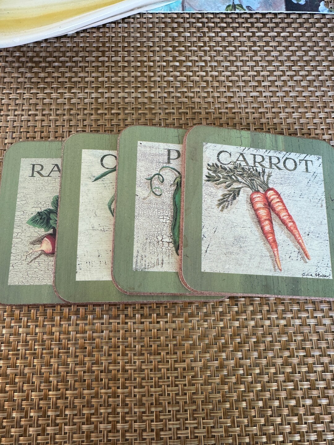Vintage Pimpernel Vegetable Garden Coasters: Cork Back Barware Set of 4 ...