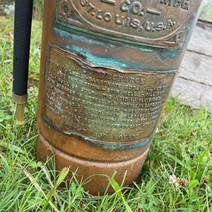 Vintage Aaron Stempel Brass Fire Extinguisher: Copper and Brass 2.5 ...