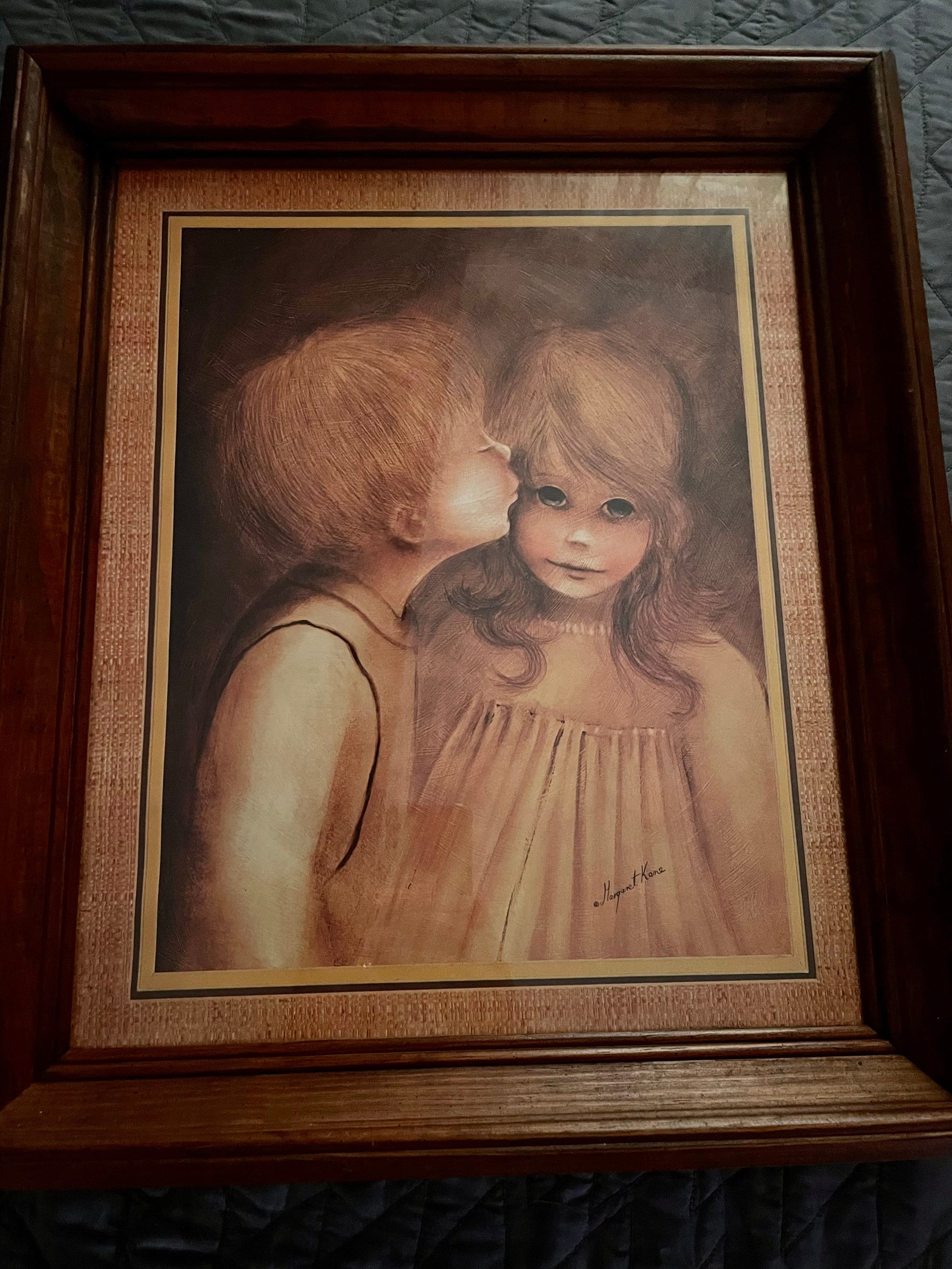 1970s Artwork Margaret Lane the Little Kiss Boy Kisses Girl - Etsy