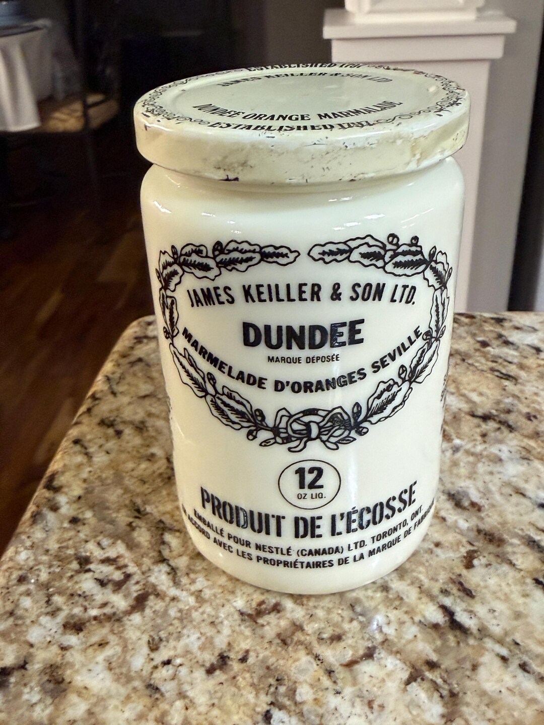 Vintage James Keiller & Son Dundee Milk Glass Marmalade Jar With Lid ...