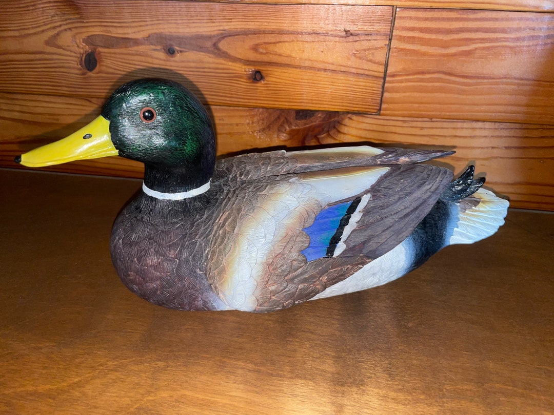 Vintage Mallard Decoy Drake Plastic Resin Water Foul Man Cave Duck ...