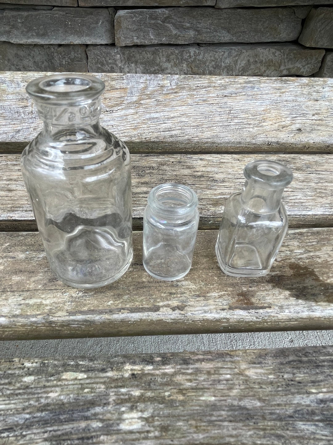 Antique Clear Glass Medicine Bottles Anchor Hocking Glass Bottle ...