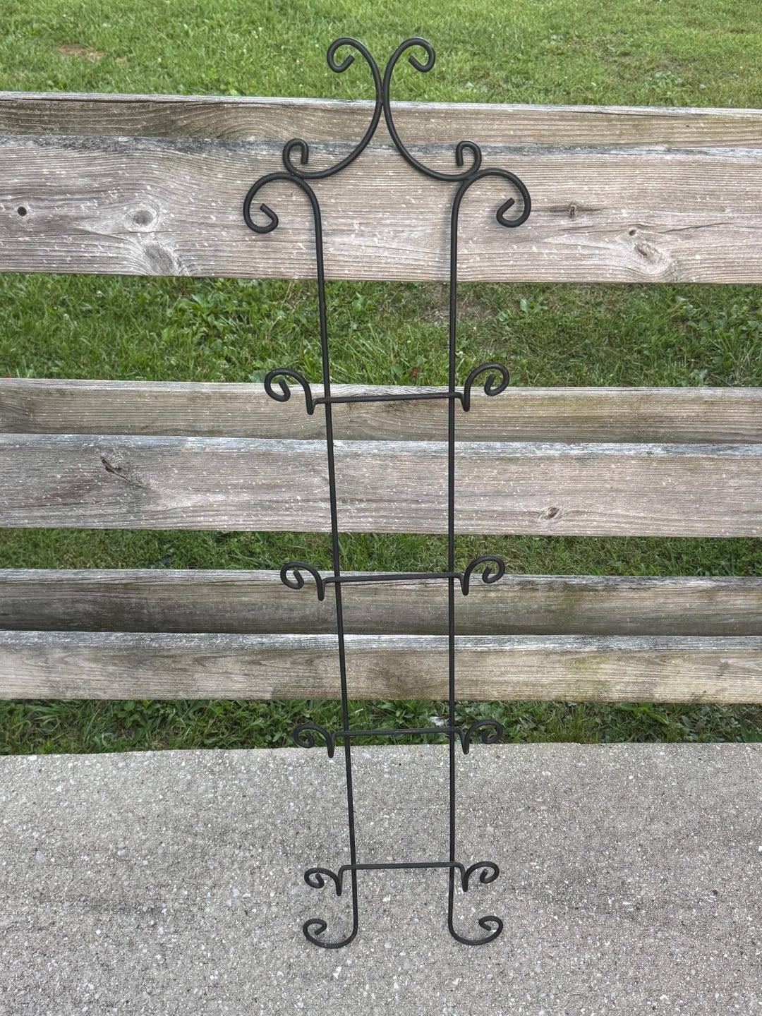 Vintage Wrought Iron Plate Rack 4-tier Wall Decor Farmhouse Rustic ...