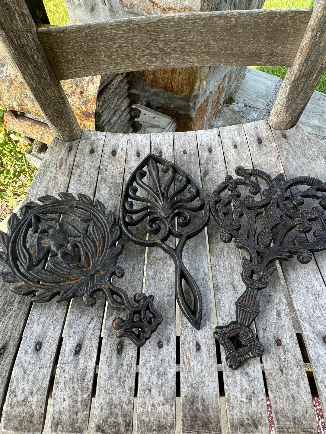 Wilton Cast Iron Trivets Eagle, Heart & Scroll - Farmhouse Decor (set ...