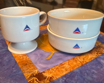 Delta Airlines Tableware USA Delta Logo Plate and Bowl First Class ...