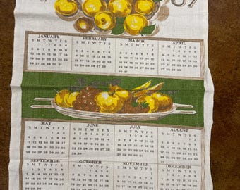 Vintage 1969 Linen Calendar - Etsy