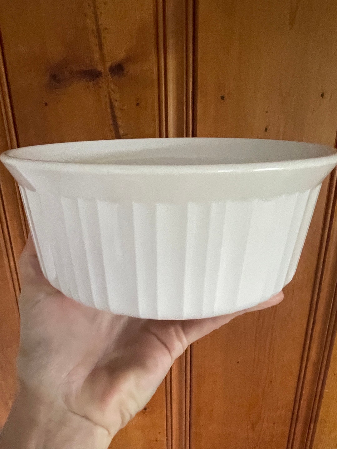 Corning Ware Casserole Dish F 5 B With Lid 1 6 L French White Ribbed