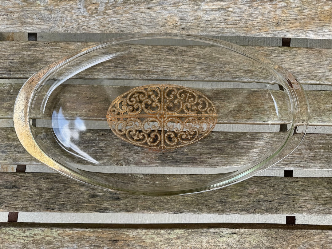 Vintage 1960’s PYREX Platter Oven Tray Georges Briard Spanish Scroll ...