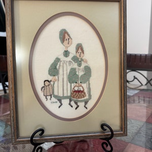 Vintage Cross Stitch Wall Decor Framed P Buckley Moss Sisters Wall ...