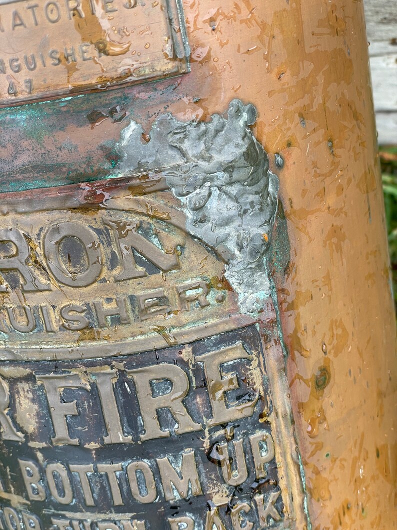 Vintage Aaron Stempel Brass Fire Extinguisher: Copper and Brass 2.5 ...