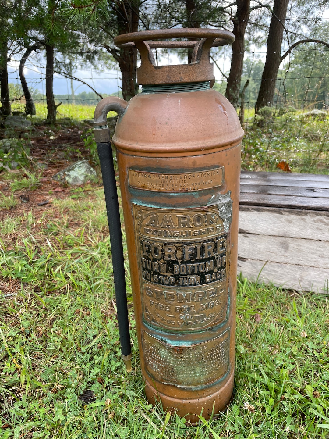 Vintage Aaron Stempel Brass Fire Extinguisher: Copper and Brass 2.5 ...