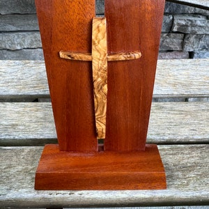 Acacia and Teak Wood Cross Christian Office Rustic Farmhouse Crucifix ...
