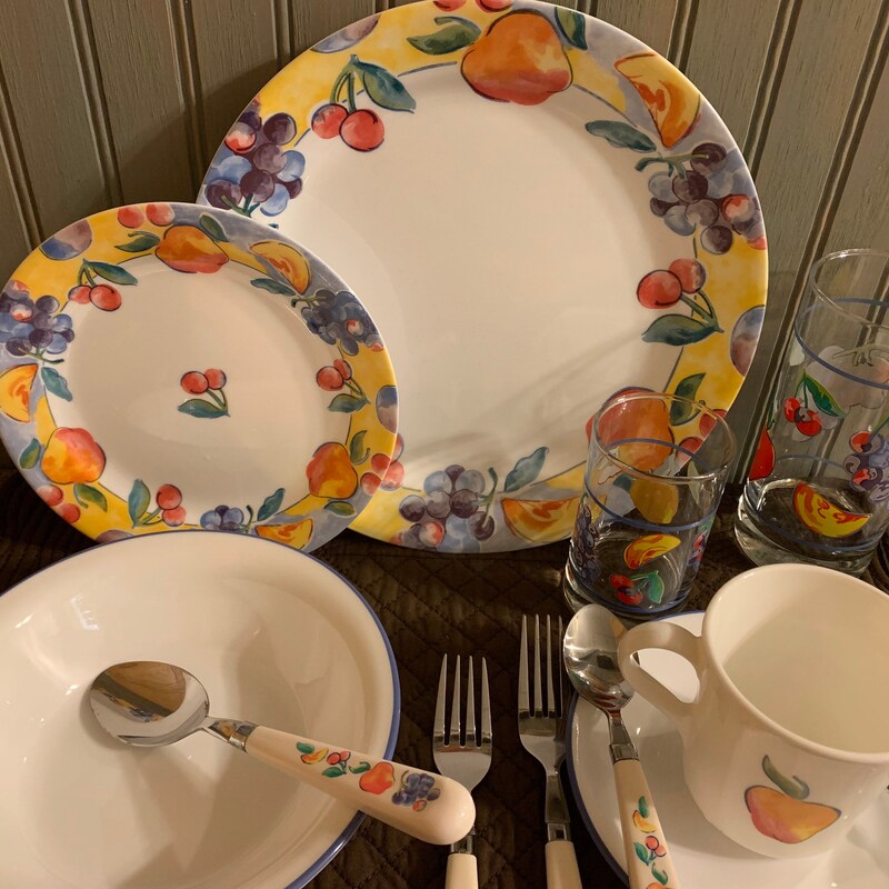 Ceramic Fruit Dinnerware Set - Etsy
