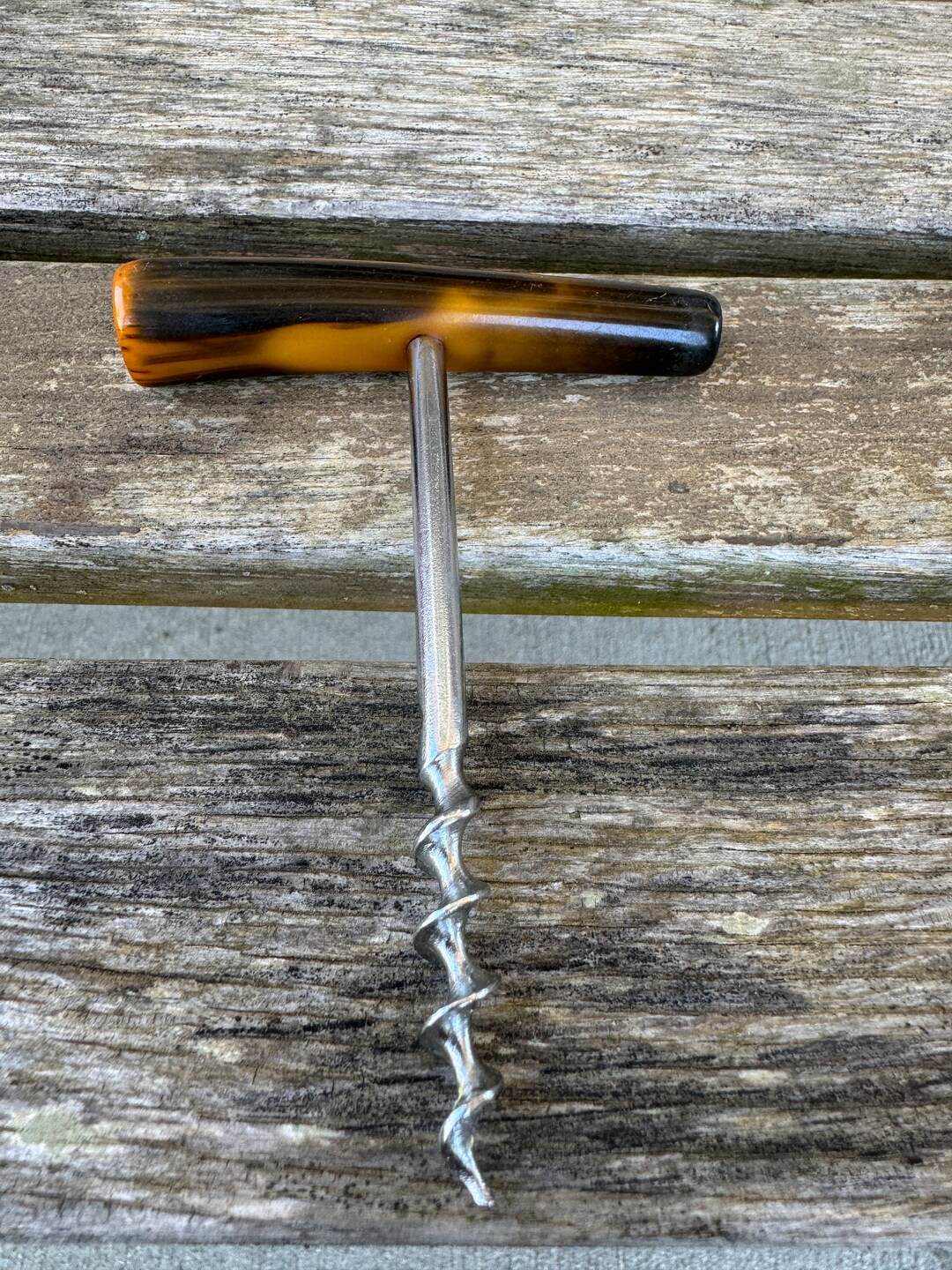 Bakelite Style Handle Cork Screw Tortoise Shell Pull Cork Popper ...