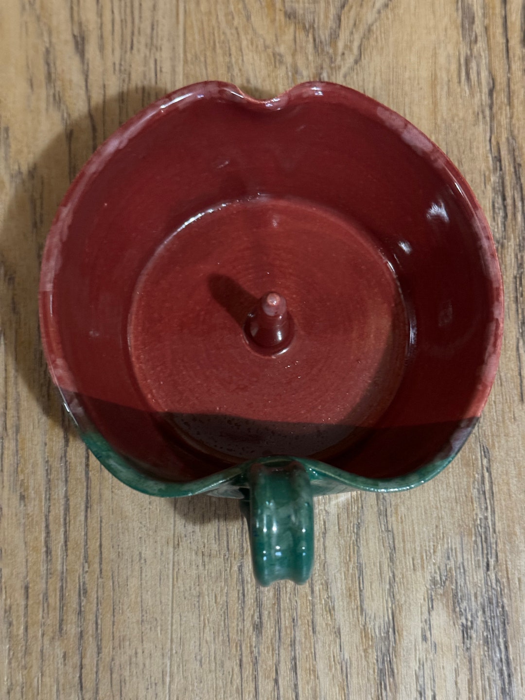 Vintage Callicutt Pottery Apple Baker: Red & Green Seagrove NC Pottery ...