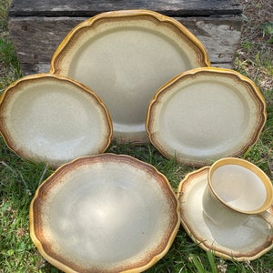Vintage Dinnerware Mikasa E 8000 Whole Wheat Stoneware Place Setting ...