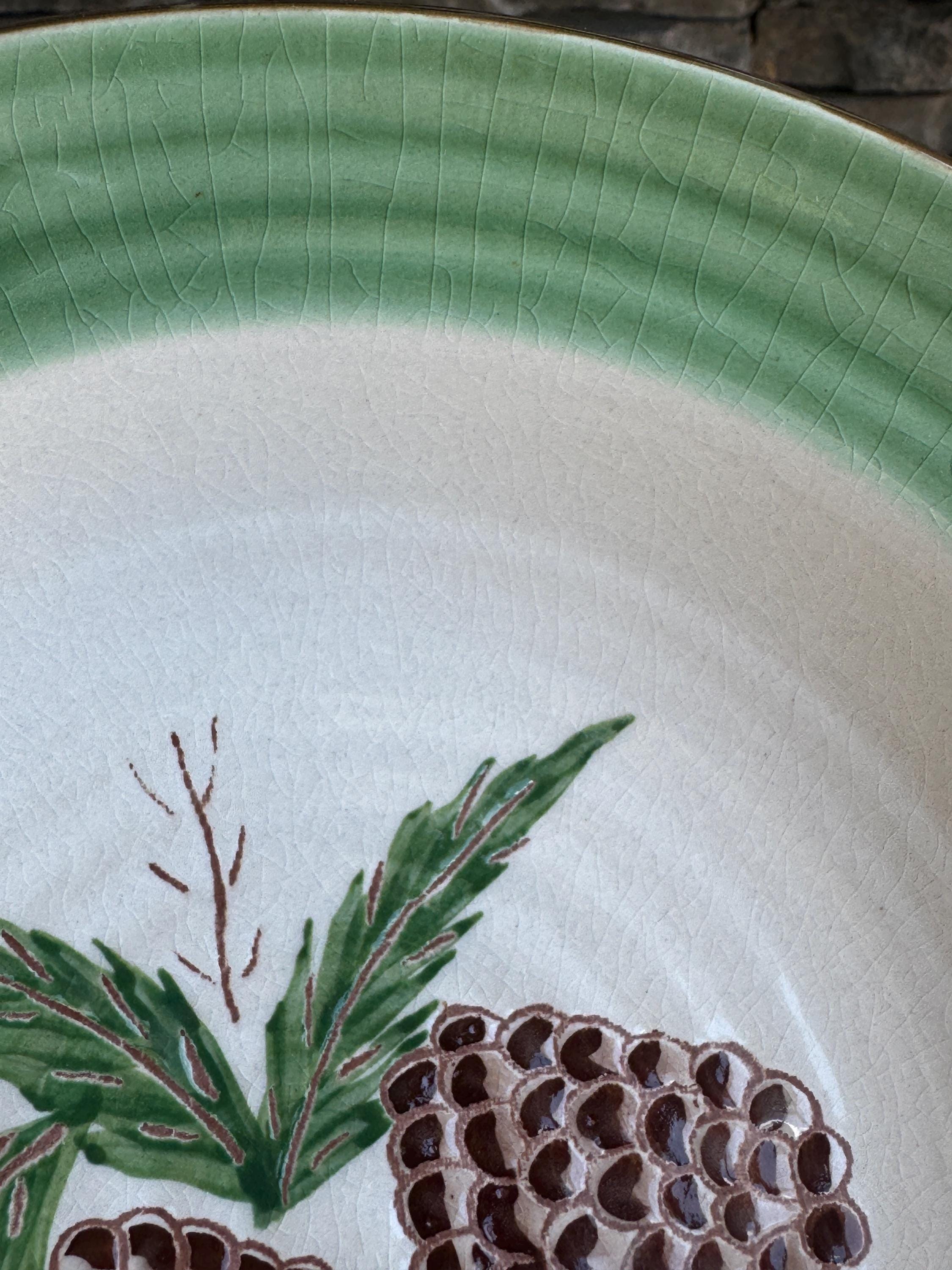 Christmas Dinnerware Set Pine Cone Hampton Forge Green Bands 6 Piece ...