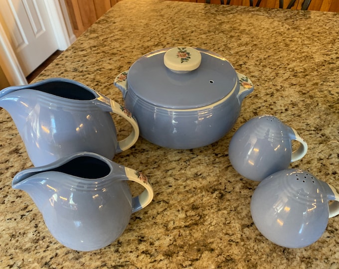 HALL Rose Parade Bean Pot With Lid, Hall's Superior Quality Kitchenware ...