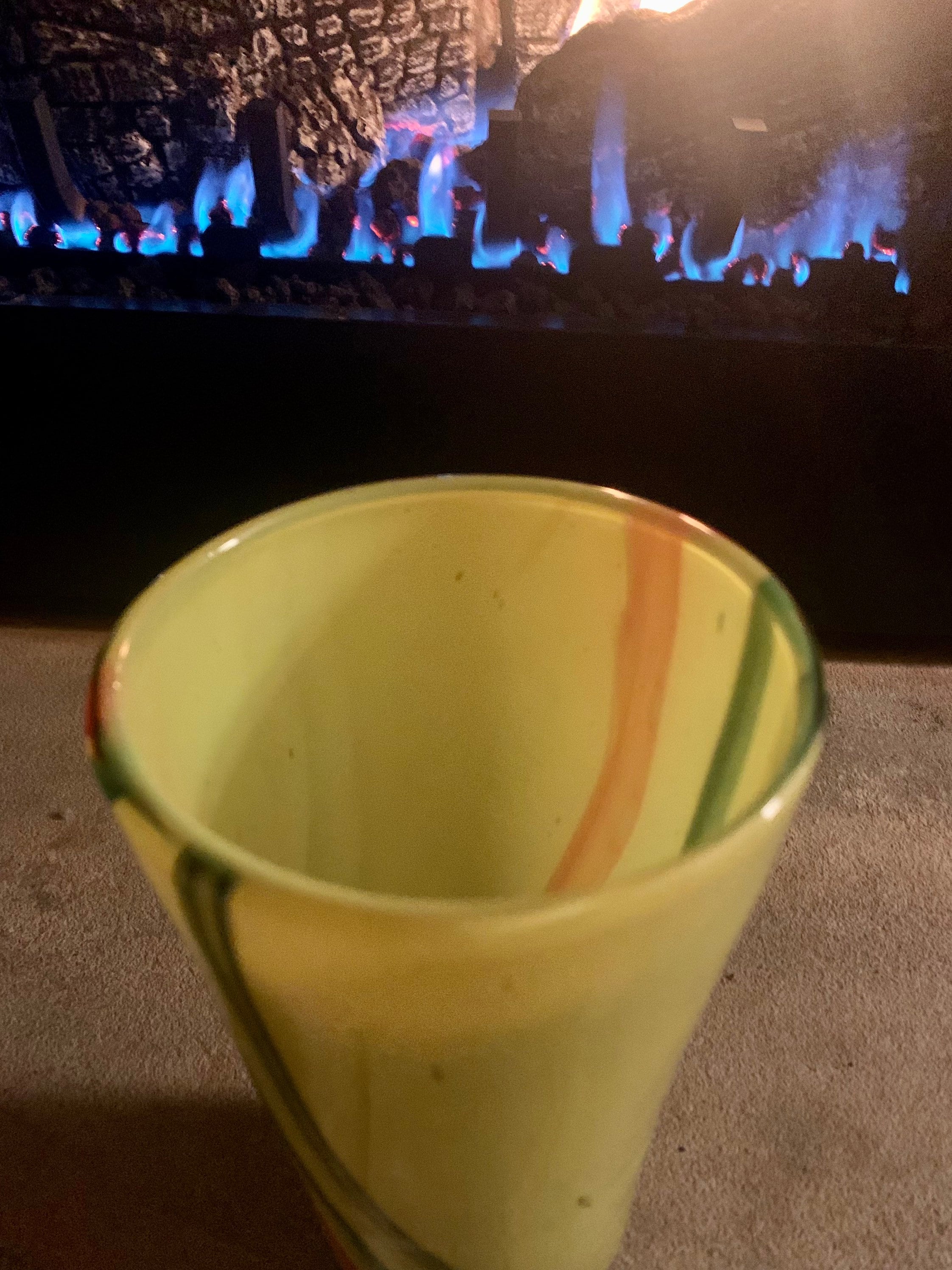 Romanian Art Glass Vase Blown Glass Vase Wavy Vase Green - Etsy