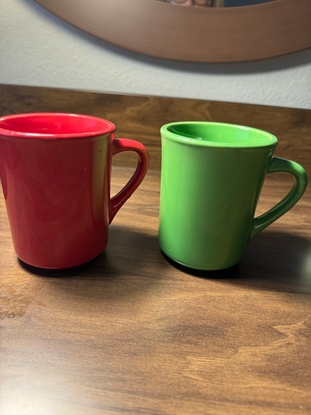 Vintage World Ultima Diner Mugs: Red & Green Restaurant Ware Pair - Etsy