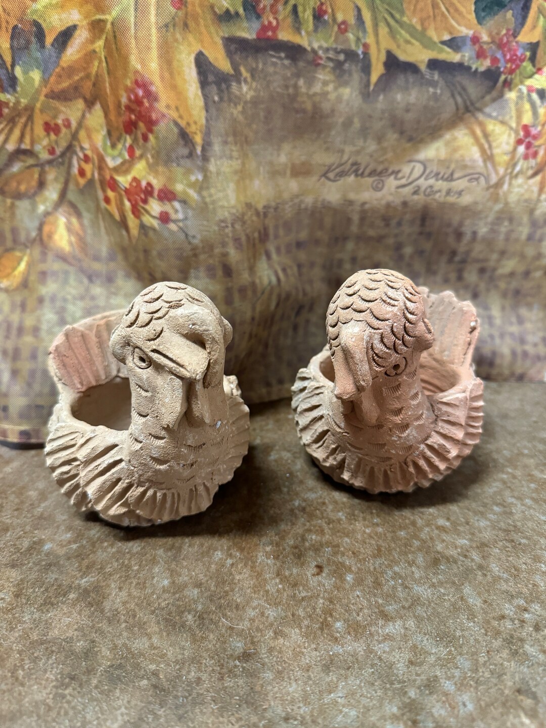 Handmade Terracotta Turkey Planter Pair: Thanksgiving Decor - Etsy