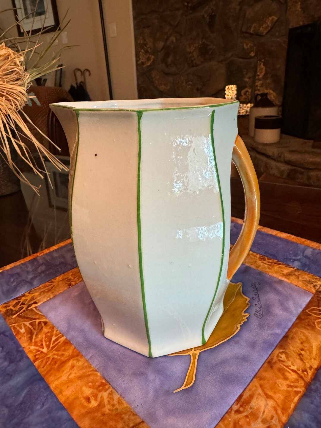 Vintage Gold Castle Pitcher Iridescent Lustreware Handle Chikus Pitcher ...