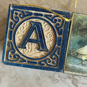 Primitive Christmas Ornaments: ABC Alphabet Block, Goose Tree Decor ...