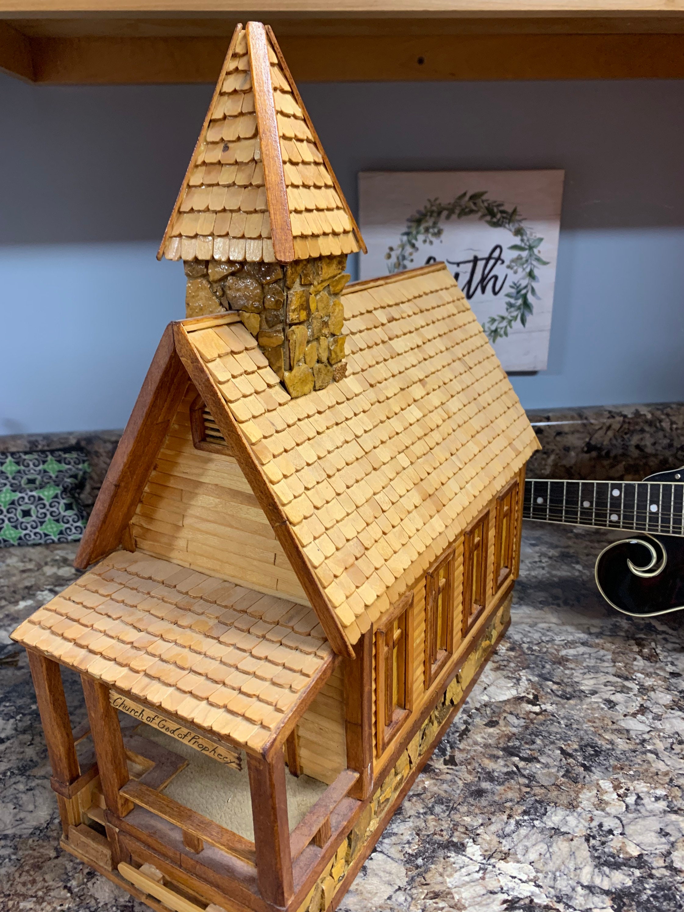 Handmade Popsicle Stick & Stone Church Country Church - Etsy