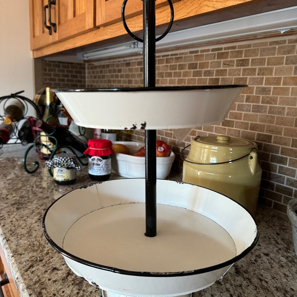 White Enamel Tray - Etsy