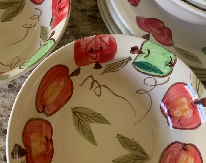 Artist’s Touch Orchard Harmony Dinnerware, Red Apple Plates and Bowls ...