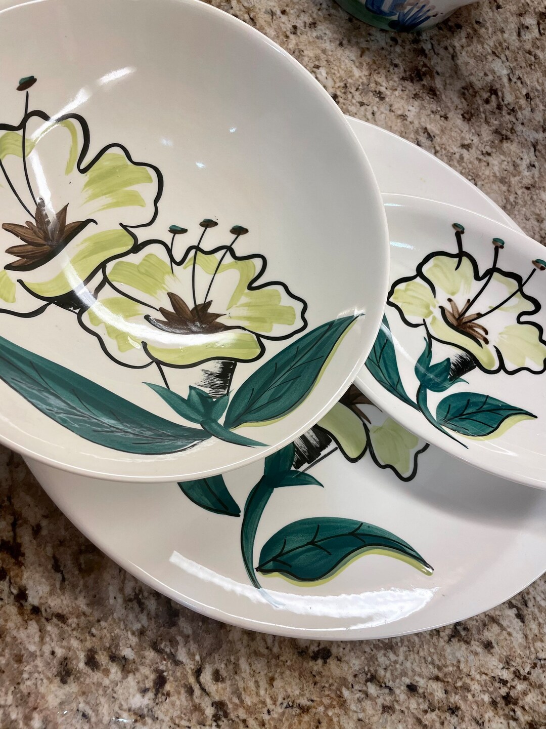 Blue Ridge Southern Pottery Underglaze Hand Painted Platter - Etsy