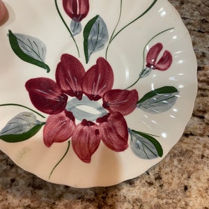 Blue Ridge Southern Pottery Poinsettia Pattern Underglaze Hand Painted ...