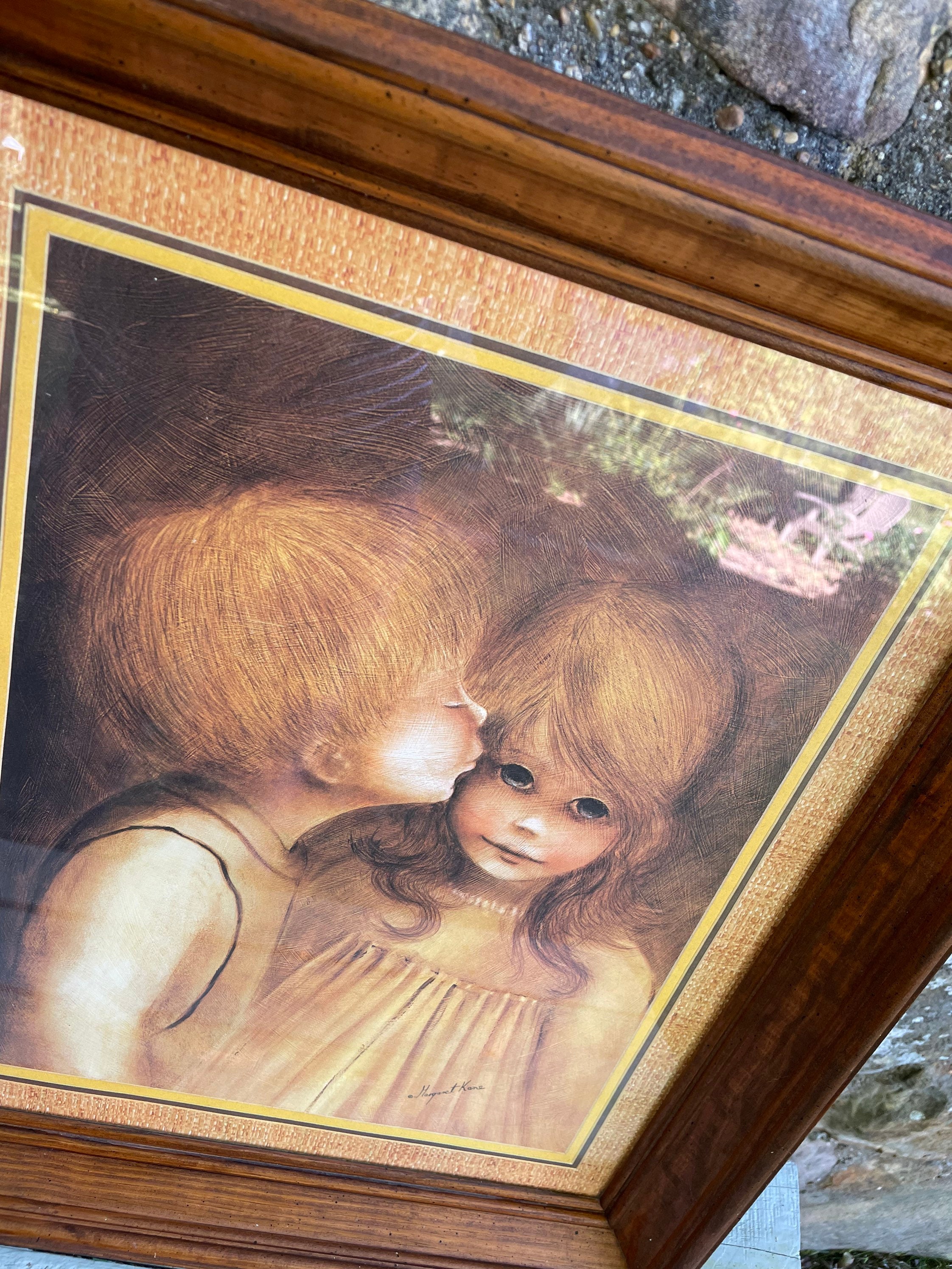 1970s Artwork Margaret Lane the Little Kiss Boy Kisses Girl - Etsy