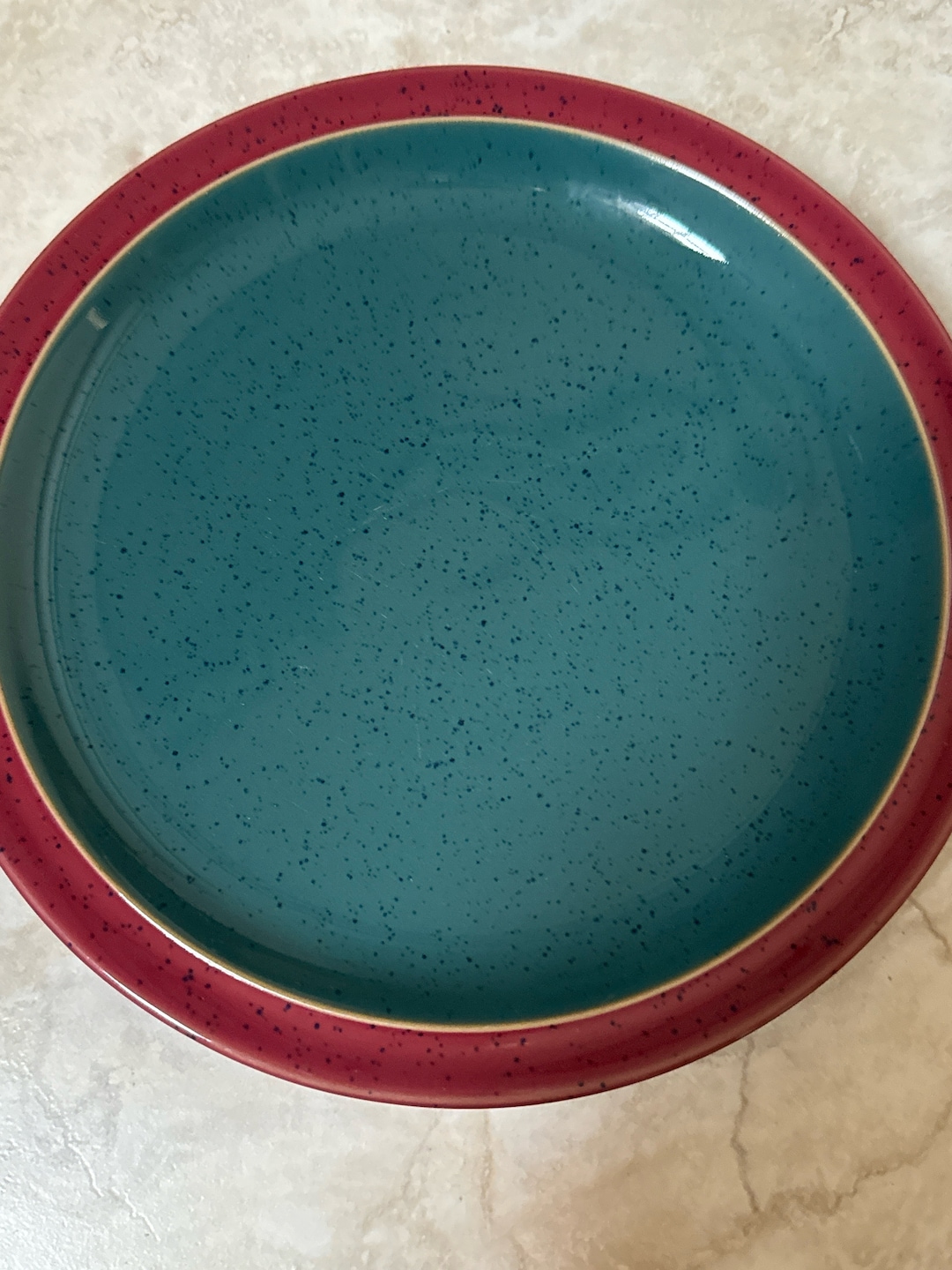Denby Langley England Pottery Plates Harlequin Red Green Pottery Salad ...