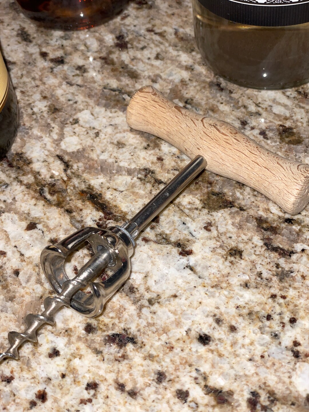 Wooden Handle Cork Screw Made in Italy Wooden Pull Cork Popper Vintage ...
